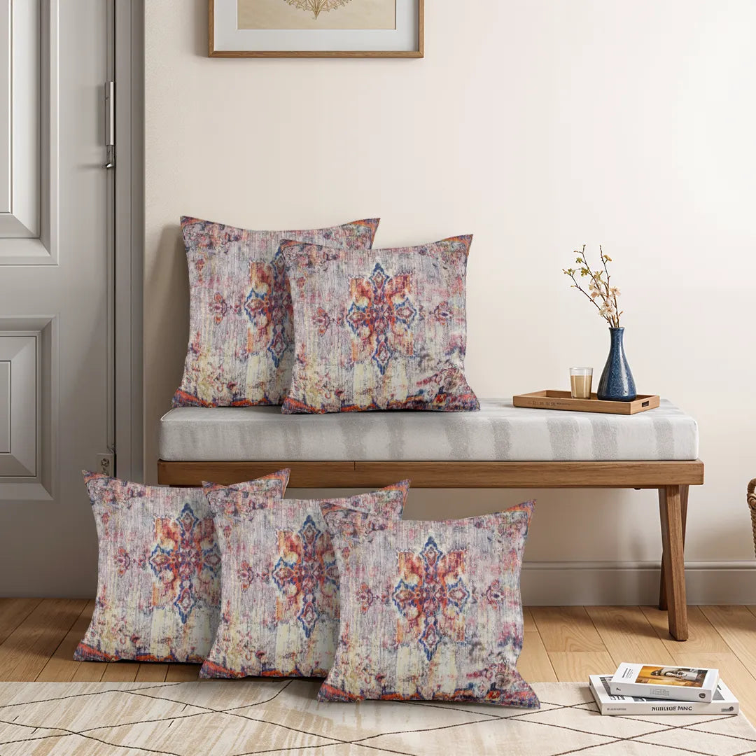 Floral and Geometric Motif Cushion Covers for Home Decor