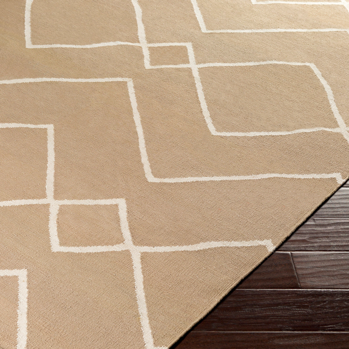 Handwoven Atrium Tan Cotton Rug - Stylish and Sustainable