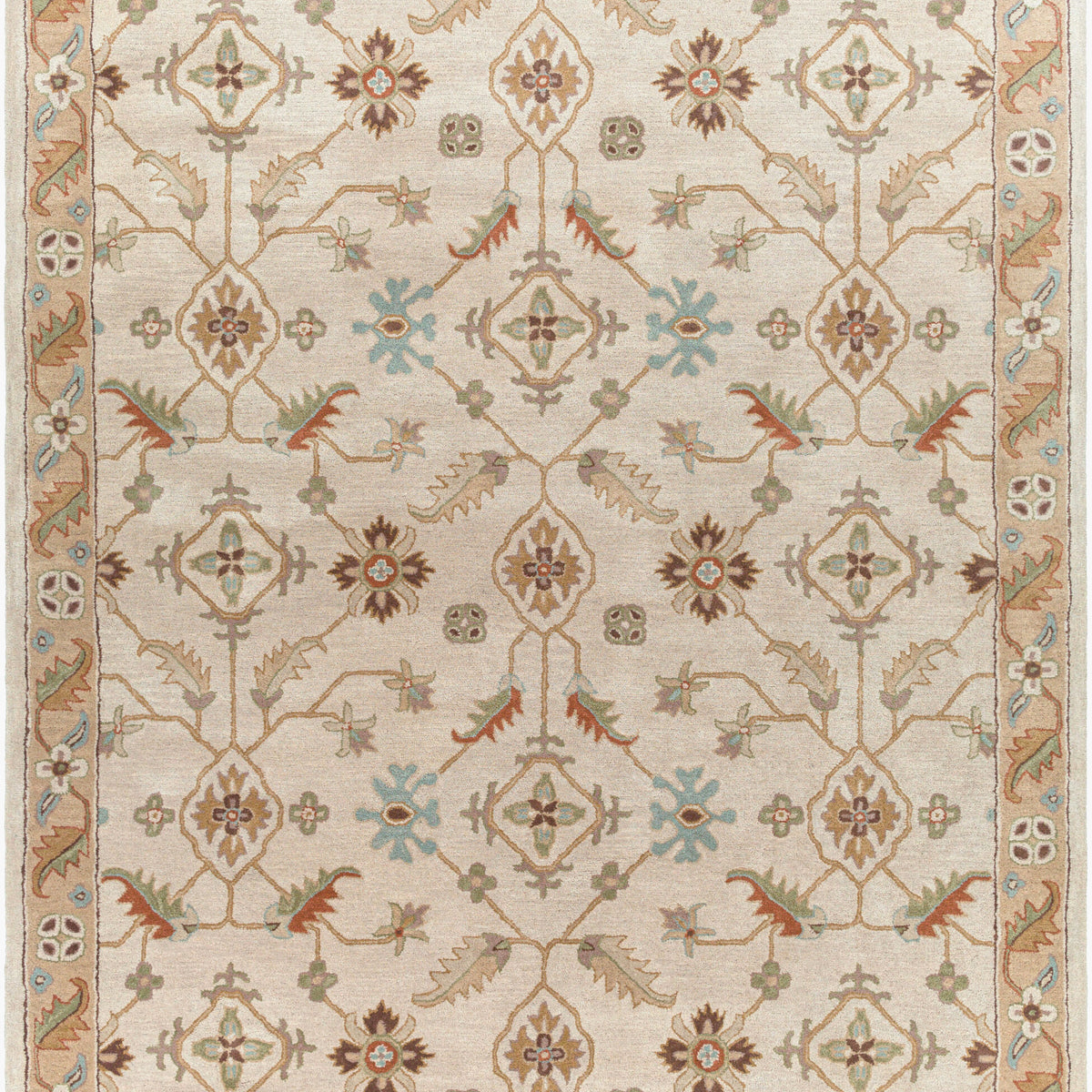 Caesar Dusty Sage Wool Rug – Hand-Tufted Mysore Harvest Style