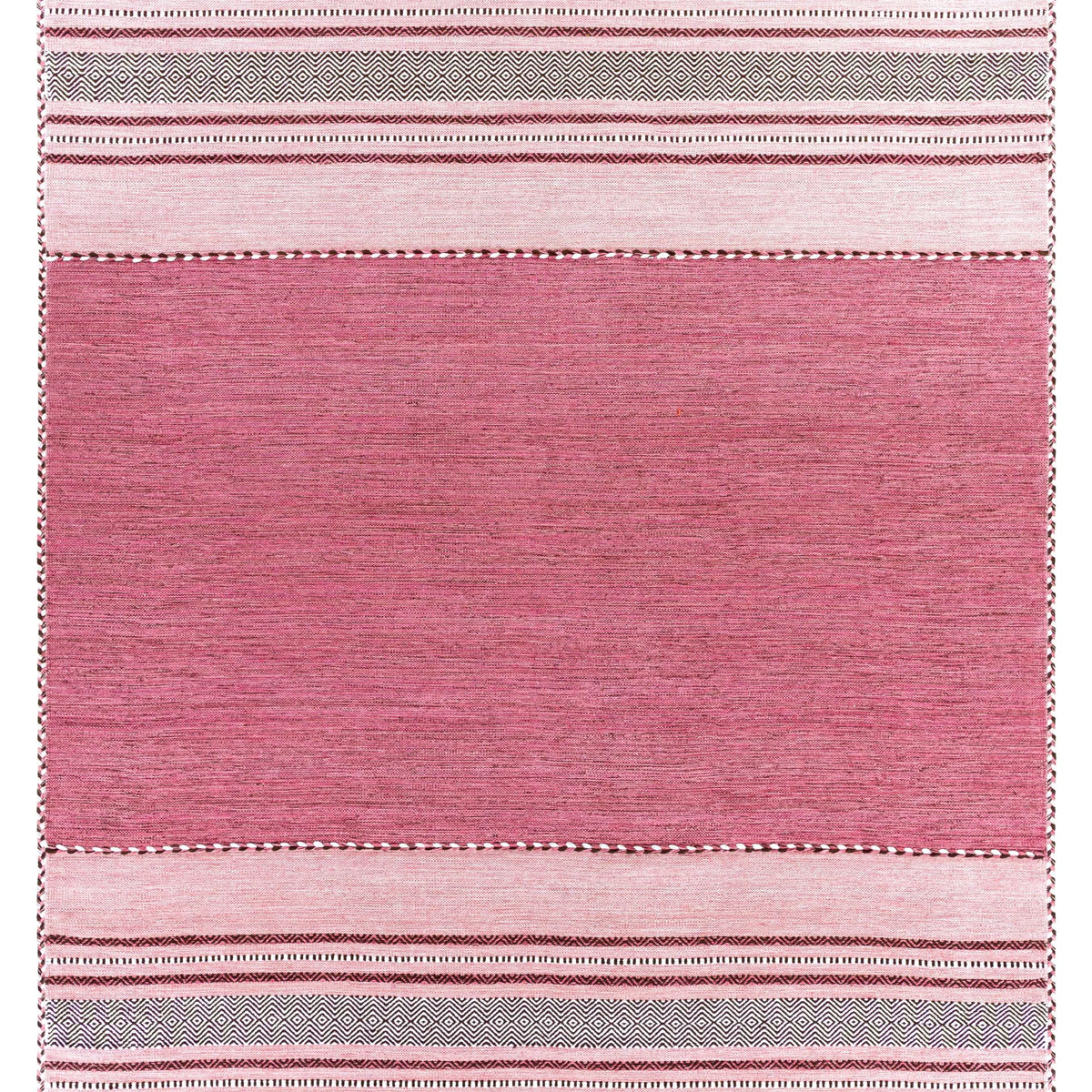 Handwoven Pink Cotton Rug - Beautiful Trenza Style Rug